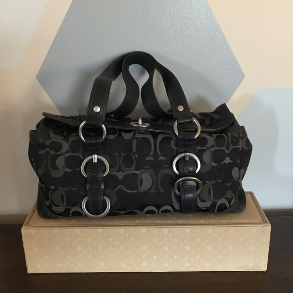 Coach | Bags | Authentic Coach Signature C Black Handbag | Poshmark